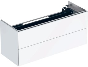 Geberit ONE - Umyvadlová skříňka 1045x465x395 mm, 2 zásuvky, s LED osvětlením a ovládáním výpusti, lesklá bílá 500.386.01.1