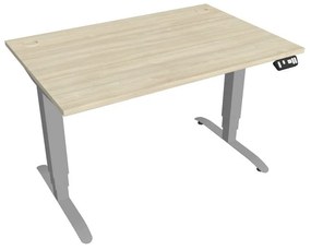Elektr. nastavitelný stůl 120x80 s pamětí - HOBIS MOTION MS 3M 1200 Dekor stolové desky: akát, Barva kovové podnože: stříbrná