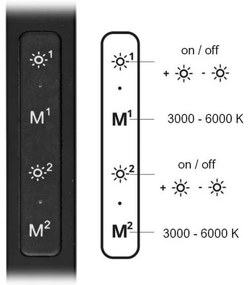 Ecolite LU19WT-CR-LED Stmívatelná stolní lampa SPACE LED/8W + LED/11W/230V černá