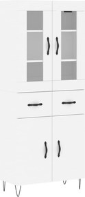 Skříň highboard bílá 69,5 x 34 x 180 cm kompozitní dřevo 3198561