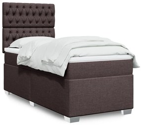 Box spring postel s matrací tmavě hnědá 100 x 200 cm textil 3290409