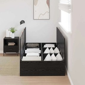 Rám postele s úložným prostorem se dveřmi Černý dub 80 x 200 cm 3335334