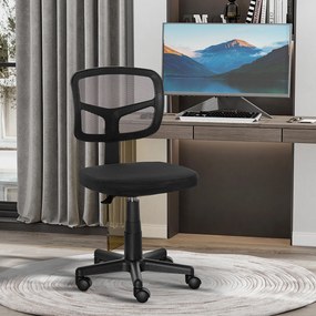Vinsetto Ergonomická síťová kancelářská židle 360° otočná s nastavovací výškou, prodyšným bederním opěradlem a bezpodmínečnými kolečky 43x48x77,5-89,…