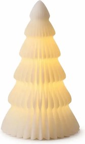 LED svíčka z pravého vosku na baterie, stromeček, bílý, ø 13 × 16 cm, 2× AA
