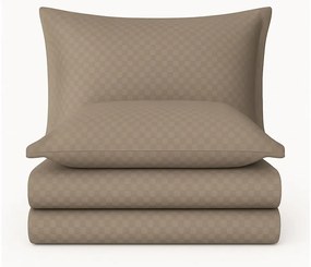 Hnědé povlečení na dvoulůžko/prodloužené z bavlny Renforcé 240x220 cm Checkered – Mila Home Luxury