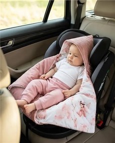 Zateplená zavinovačka do autosedačky New Baby Love Teddy Bear pink