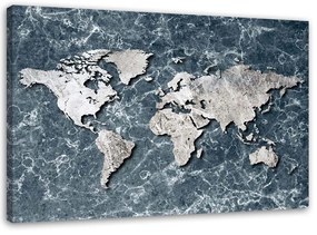 Obraz na plátně Mapa světa Marble Grey - 60x40 cm