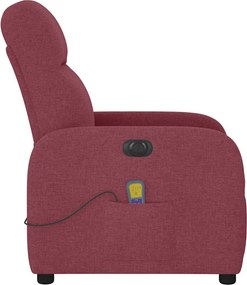 Elektrické masážní polohovací křeslo vínové textil 3302965