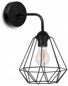 Nástěnná lampa v industriálním stylu s drátěným stínidlem