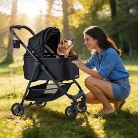 Costway 3 v 1 Pet Buggy s odnímatelným nosičem a nastavitelnou