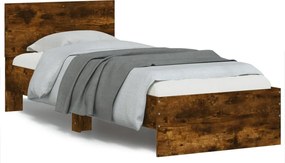 vidaXL Rám postele s čelem 90 x 200 cm kompozitní dřevo [838624] Barva: kouřový dub