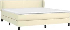 Box spring postel s matrací krémová 160x200 cm umělá kůže 3127201