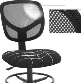 Síťová kancelářská židle, otočná židle s výškou sedáku 55-75 cm, černá