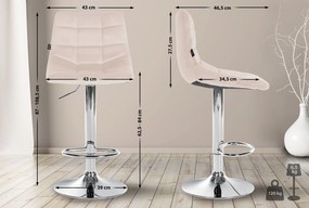 Sada 2 barových židlí Jerry samet chromovaná konstrukce – béžová