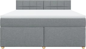 Box spring postel s matrací světle šedá 180 x 200 cm textil 3286759