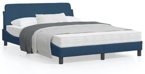 Rám postele s čelem modrý 120x200 cm textil