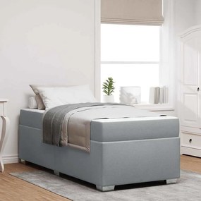 Rám postele s matrací Světle šedá 90 x 190 cm textil 3399152