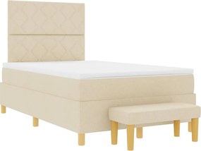 Postel s boxspringem s čelo Krémová 190 x 120 cm textil 3344364