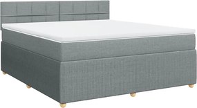 Box spring postel s matrací světle šedá 180 x 200 cm textil 3289835