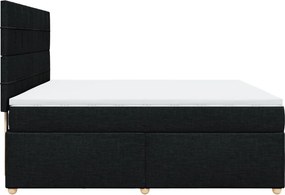 Box spring postel s matrací černá 180x200 cm textil 3291361