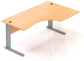 Kancelářský stůl rohový pravý Komfort, kovová podnož, 160x70/100x76 cm BPR20 03