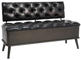 Úložná lavice s opěradlem 110 cm černá umělá kůže,  339297