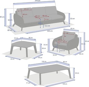 DEOKORK Luxusní ratanová sestava SUNSHINE pro 7 osob