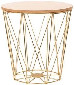 Tutumi, kulatý kávový stolek 34cm, velikost M, SG94-929, zlatá-hnědá, KRZ-08787
