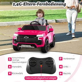 Costway Dětské elektrické auto Chevrolet s 2,4 G dálkovým ovládáním a – růžový