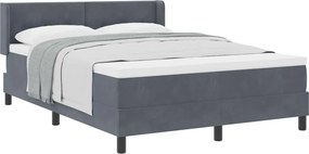 Postel s boxspringem s čelo Tmavě šedá 190 x 140 cm samet 3341463