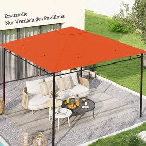 Outsunny náhradní střešní kryt altánu z polyesteru 2,98 x 2,95 m v oranžové barvě pro zahradní altán | Aosom.de