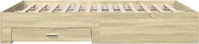 Rám postele se zásuvkami dub sonoma 150x200 cm kompozitní dřevo 3280379