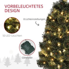 HOMCOM Umělý vánoční stromek s LED světýlky 90 cm s dálkovým ovládáním