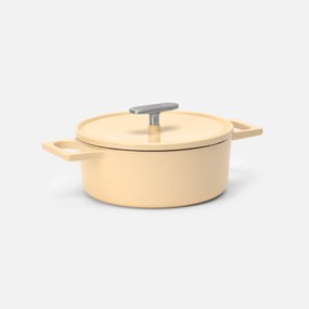 Fabini Kastrol Mattia 3.0, ø 20 cm (2 l) - Smaltovaný litinový kastrol s poklicí, lesklý krémový