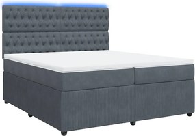 Box spring postel s matrací tmavě šedá 200x200 cm samet 3294737