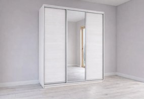 Skříň s posuvnými dveřmi 2000x2200x600 2LTD 1 Zrcadlo Nymphea Alba, profil stříbrný
