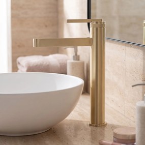 Rea, Koupelnová baterie Rea Grace Brush Gold High, REA-B8939