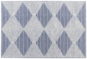 Vlněný koberec 160 x 230 cm světle béžový/modrý DATCA Beliani
