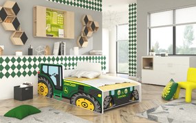ADRK Furniture Postel s matracem TRACTOR GREEN 140x70