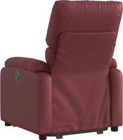 Zvedací polohovací křeslo vínové umělá kůže 3204890