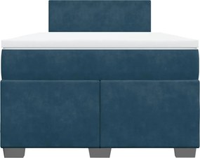 Box spring postel s matrací tmavě modrá 120x190 cm samet 3286256