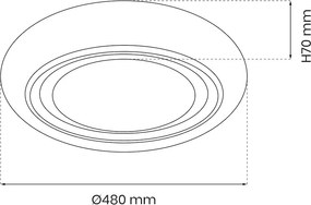 Stropní LED svítidlo Megan, 1x LED 48w, 3000-6000k, w/ch, s ovladačem