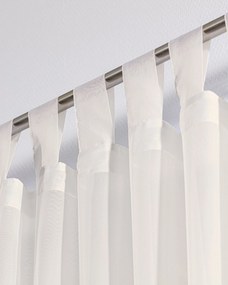 Záclona voálová jednoduchá na poutka barva krémová látka poloprůhledná, lesklé