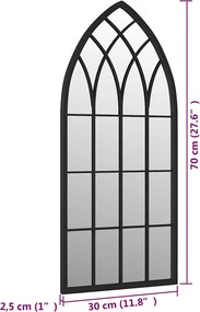 Zrcadlo černé 70 x 30 cm železo do interiéru 3093514