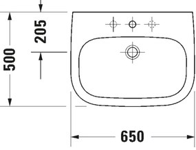 Duravit 23106500002 - Závěsné umyvadlo D-CODE 65x50 cm keramika/lesklá bílá