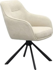 Krémové čalouněné jídelní křeslo s područkami Avola – Unique Furniture