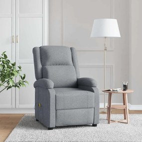 Masážní křeslo světle šedé textil 340936