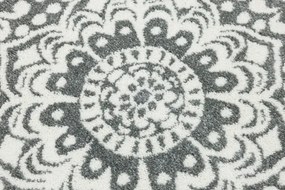 Koberec Lima G757A mandala, krémový / šedý kruh