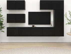 vidaXL 6dílný set TV skříněk dřevotříska [3079555] Barva: Černá