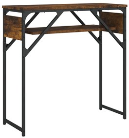 vidaXL Konzolový stolek s policí kouřový dub 75 x 30 x 75 cm kompozit